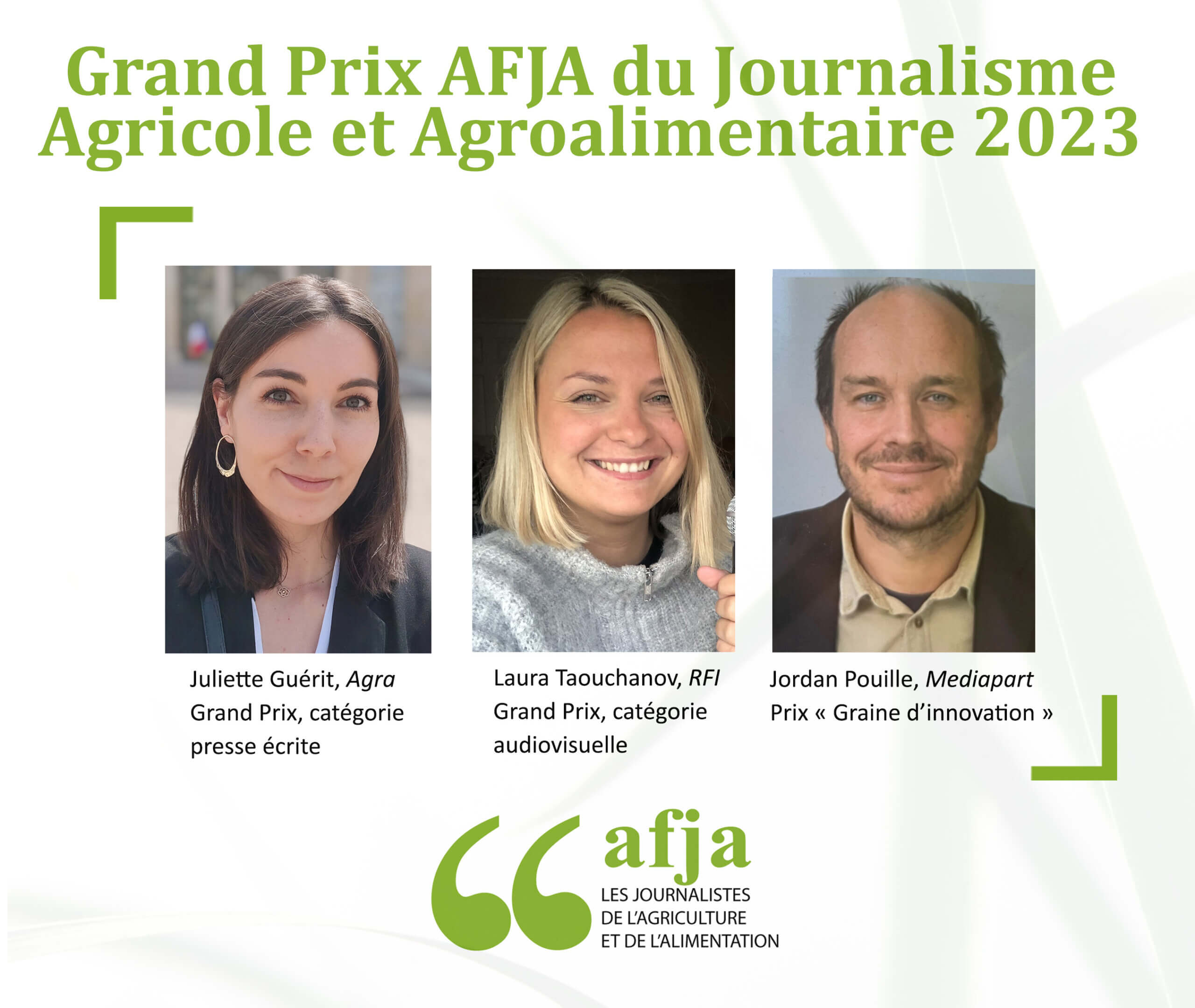 Grand Prix AFJA du Journalisme Agricole et Agroalimentaire 2023 - AFJA